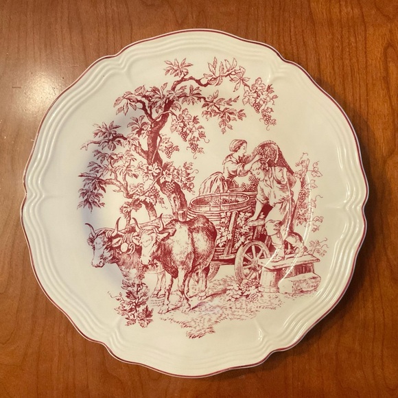 Ballard Design | Dining | New England Toile Red And White Dinner Plate ...